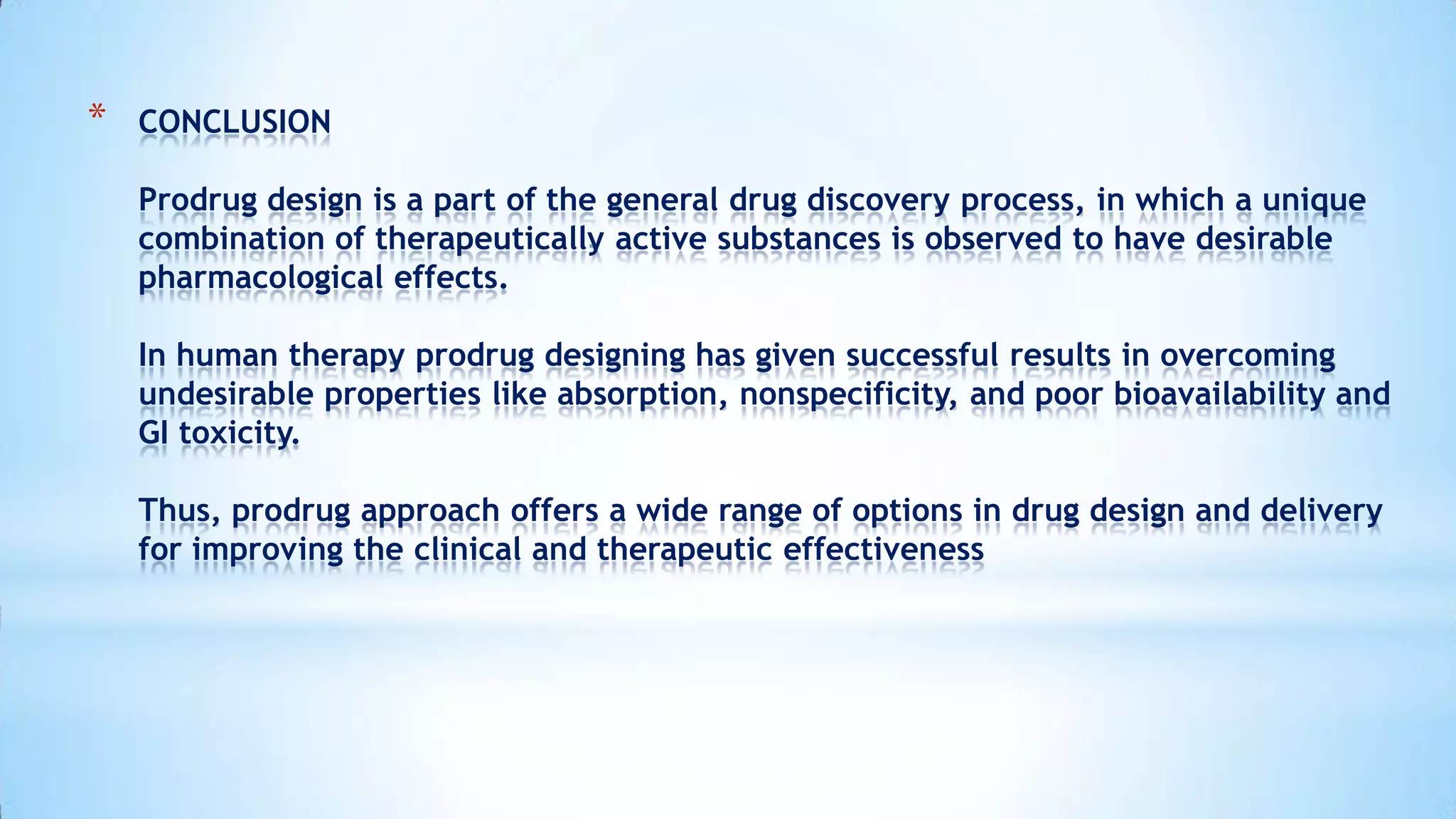 Basic concepts and application of prodrug design | PDF