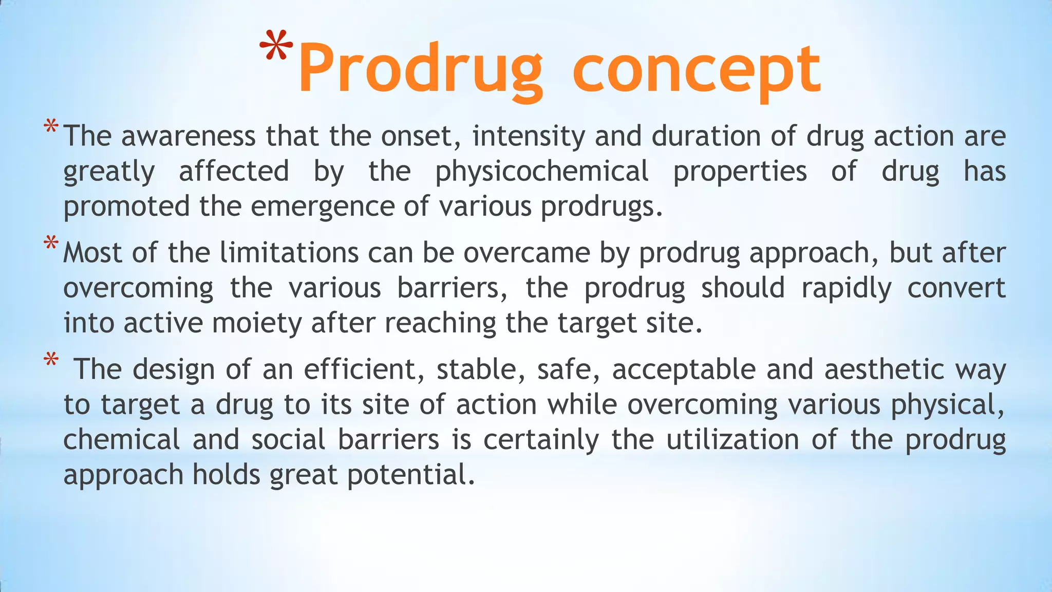 Basic concepts and application of prodrug design | PDF