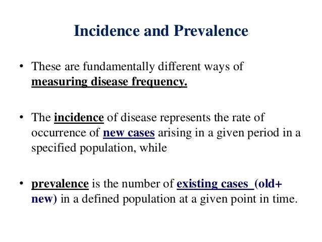 Basic concepts and principles of epidemiology
