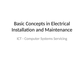 Basic ConceptsEIMPresentation-electrical installation and maintenance ...