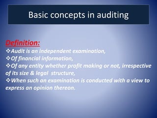 Basic concepts in auditing | PPTX