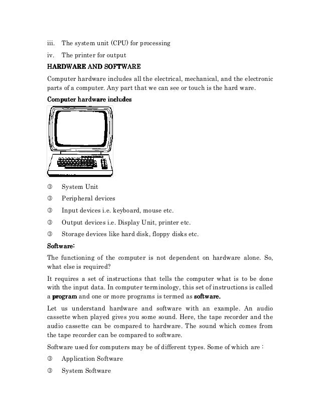 computer hardware and software
