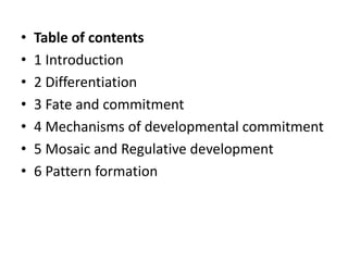Basic concepts in developmental biology | PPTX