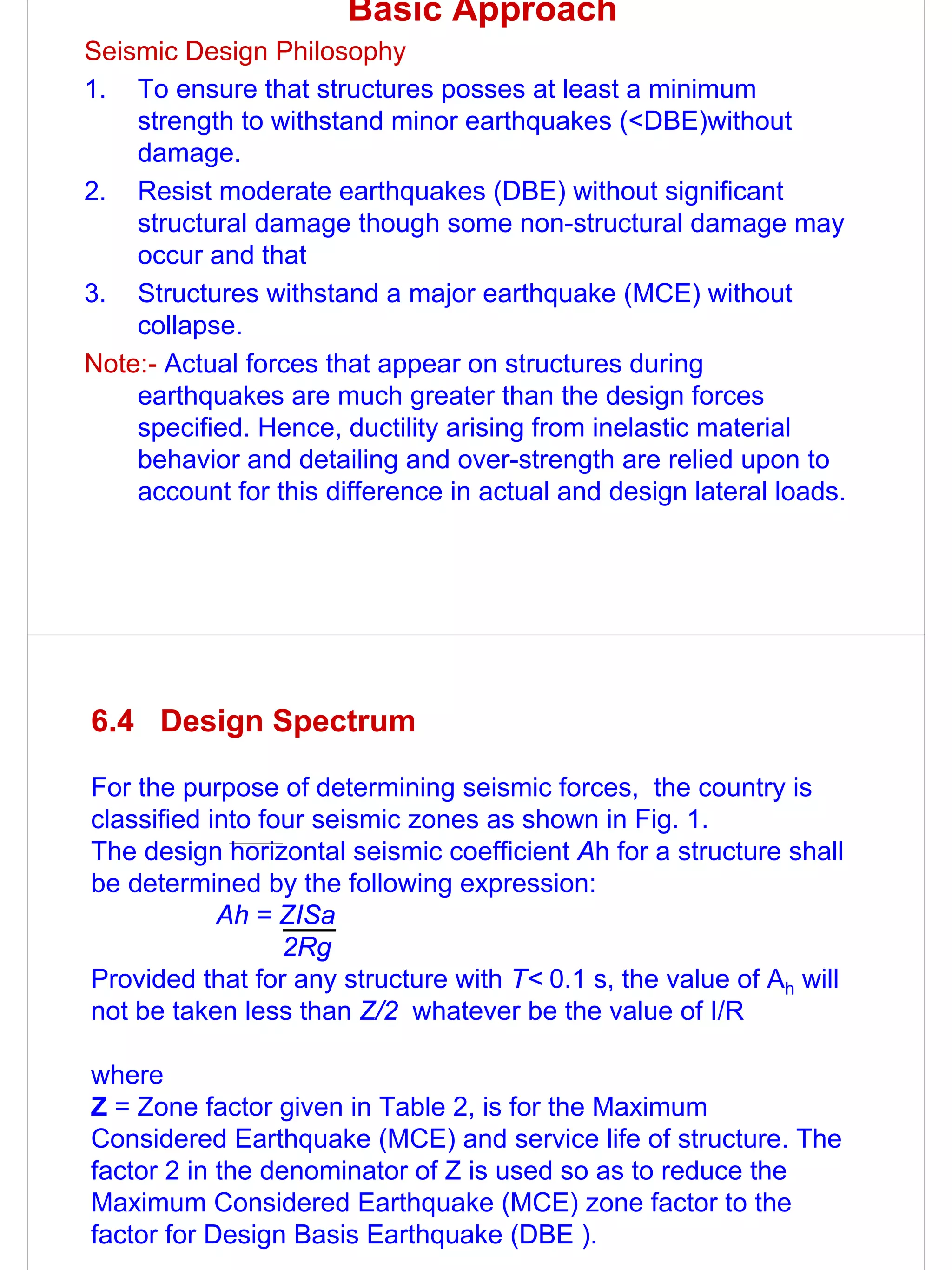 Basic concepts in indian standard eq design codes | PDF | Civil ...