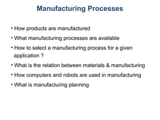 Basic concepts in manufacturing | PPT