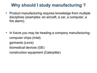 Basic concepts in manufacturing | PPT