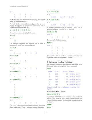 Basic concepts in_matlab | PDF