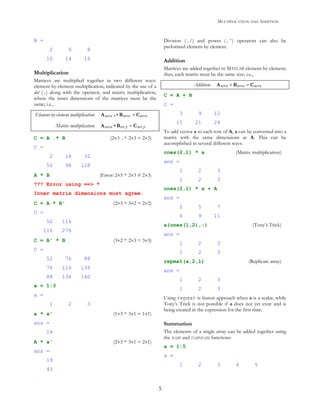 Basic concepts in_matlab | PDF