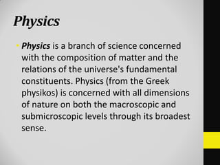 Basic concepts in Physics (remedial Class): Forces and Motion | PPT