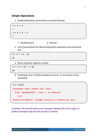 Basic Concepts in Python | PDF