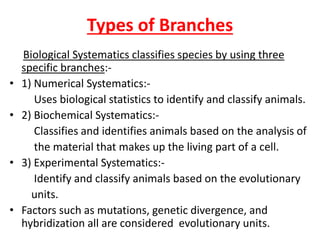 Basic concepts in systamatics,taxonomy and phylogenetic tree | PPTX