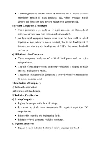 Basic concepts of a computer | PDF