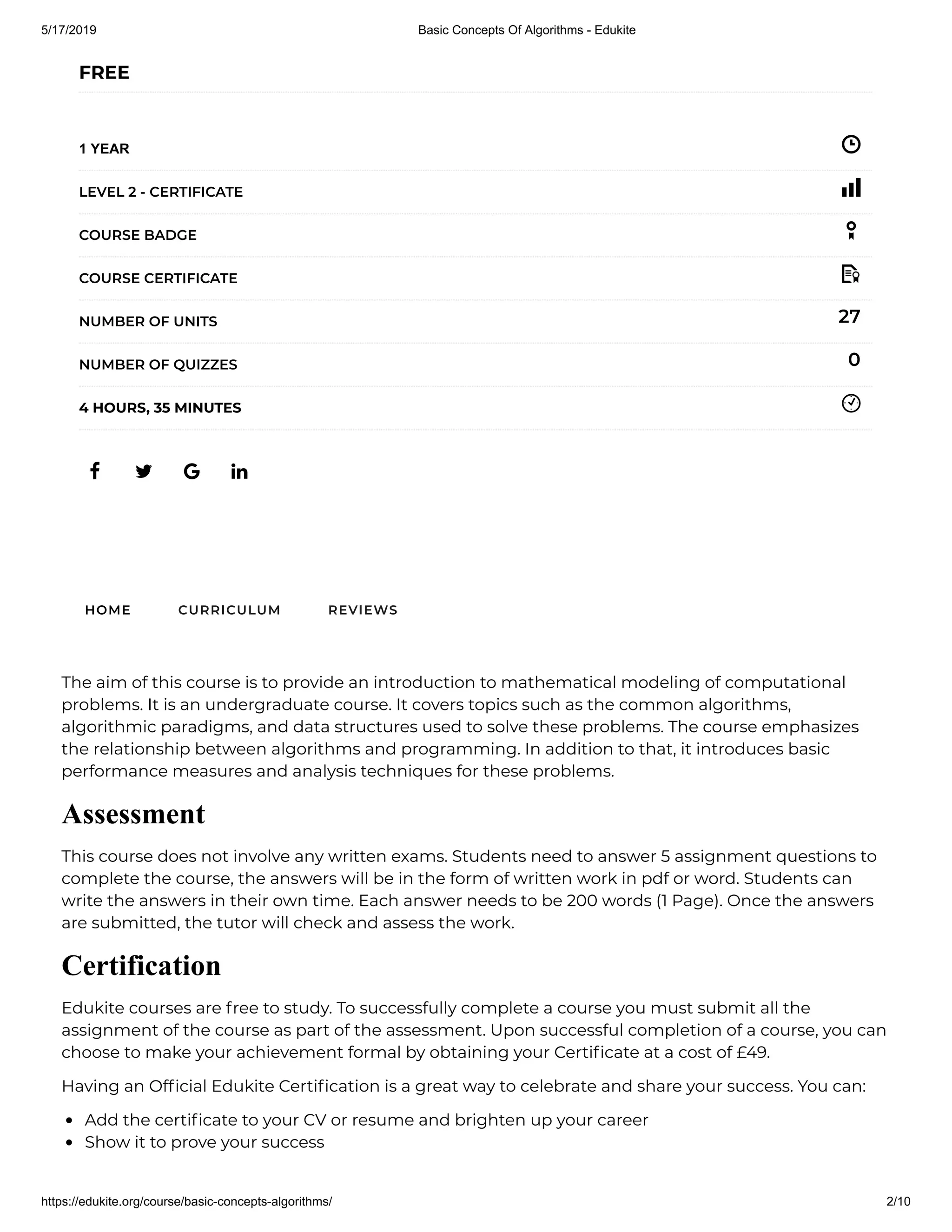 Basic concepts of algorithms edukite | PDF