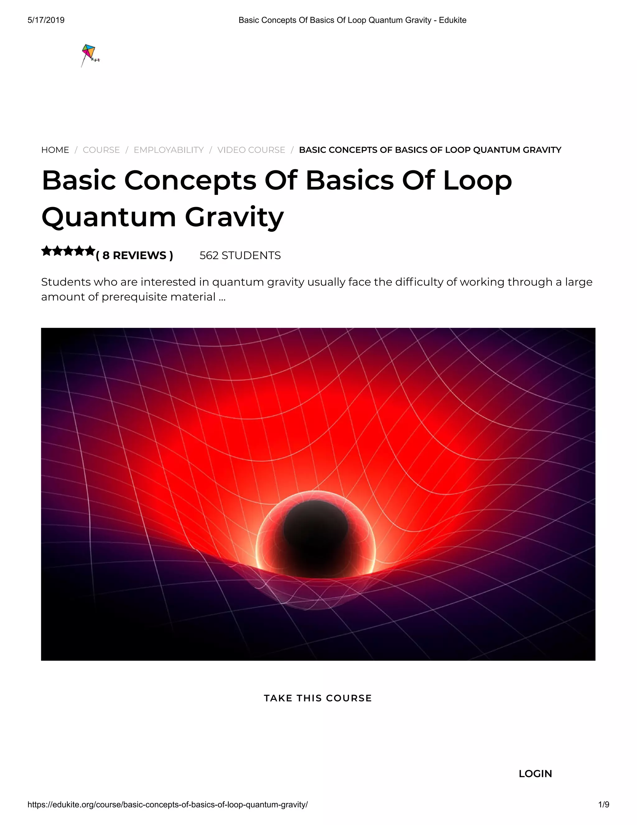 Basic concepts of basics of loop quantum gravity edukite | PDF