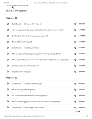 Basic concepts of basics of loop quantum gravity edukite | PDF