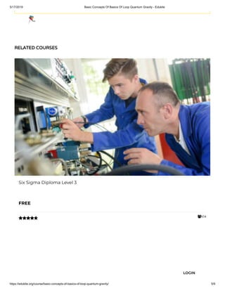 Basic concepts of basics of loop quantum gravity edukite | PDF