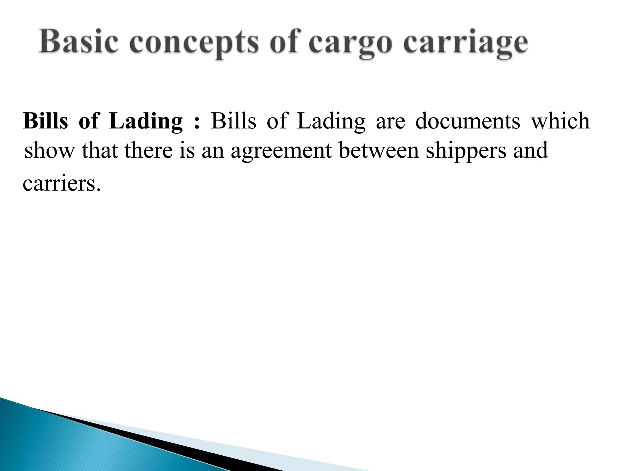 Basic concepts of cargo carriage | PPTX
