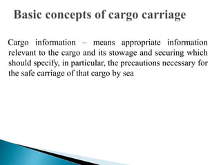 Basic concepts of cargo carriage | PPTX