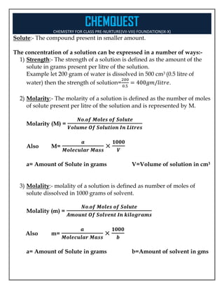 Basic concepts of chemistry class 8, 9, 10 | PDF