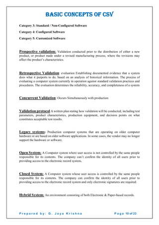 Computerized System Validation-basics | PDF