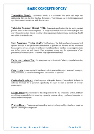 Computerized System Validation-basics | PDF