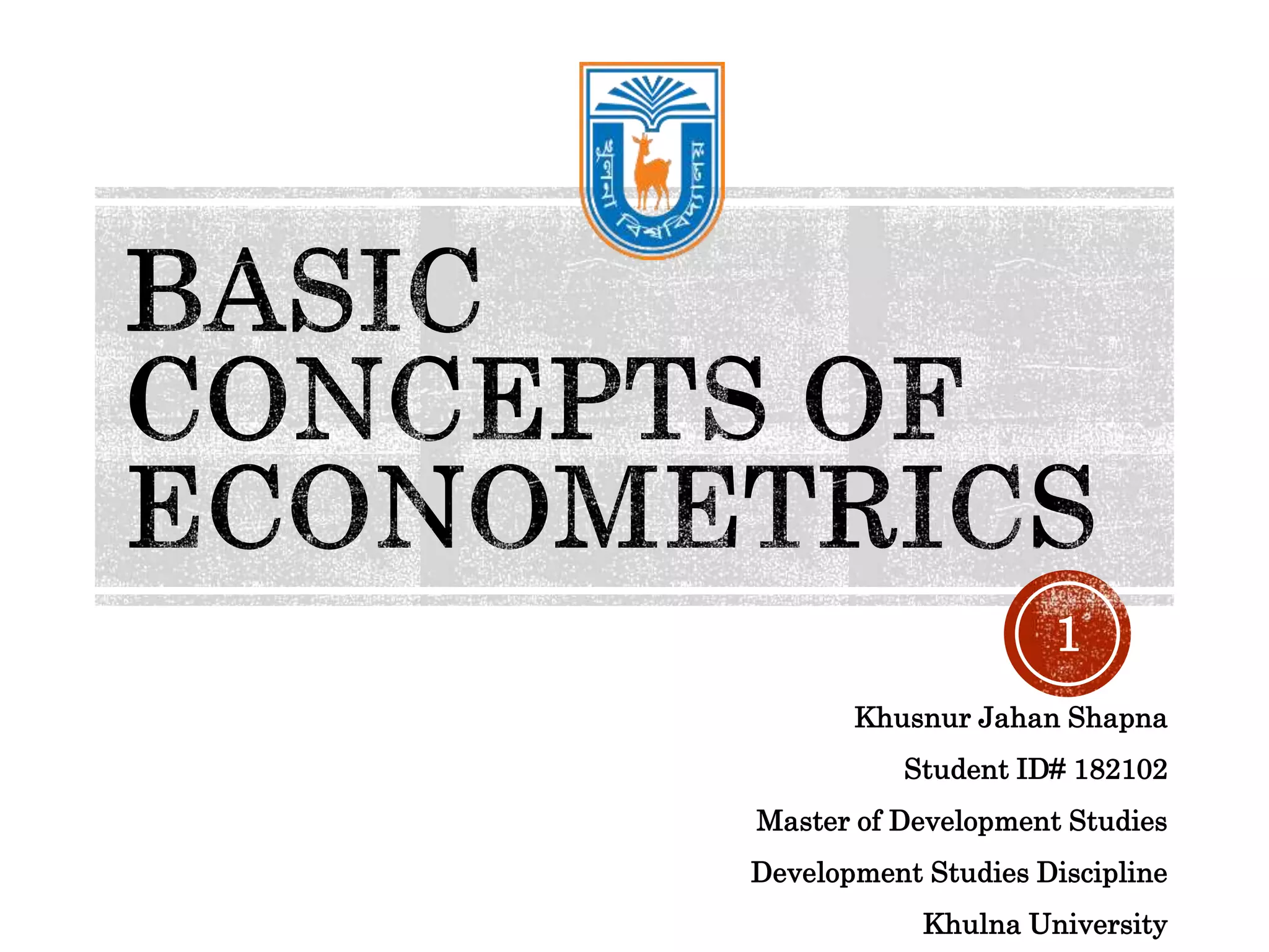Basic concepts of_econometrics | PPTX | Business | Business and Finance