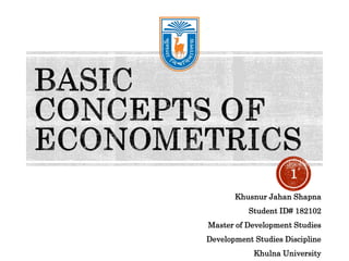 Basic concepts of_econometrics | PPTX | Business | Business and Finance
