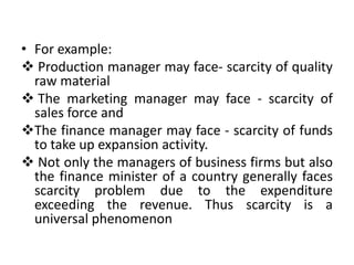 Basic concepts of Economics ppt unit 1 scarcity.ppt