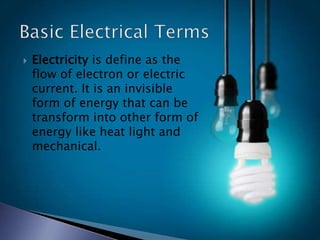 Definition Of Electrical Energy