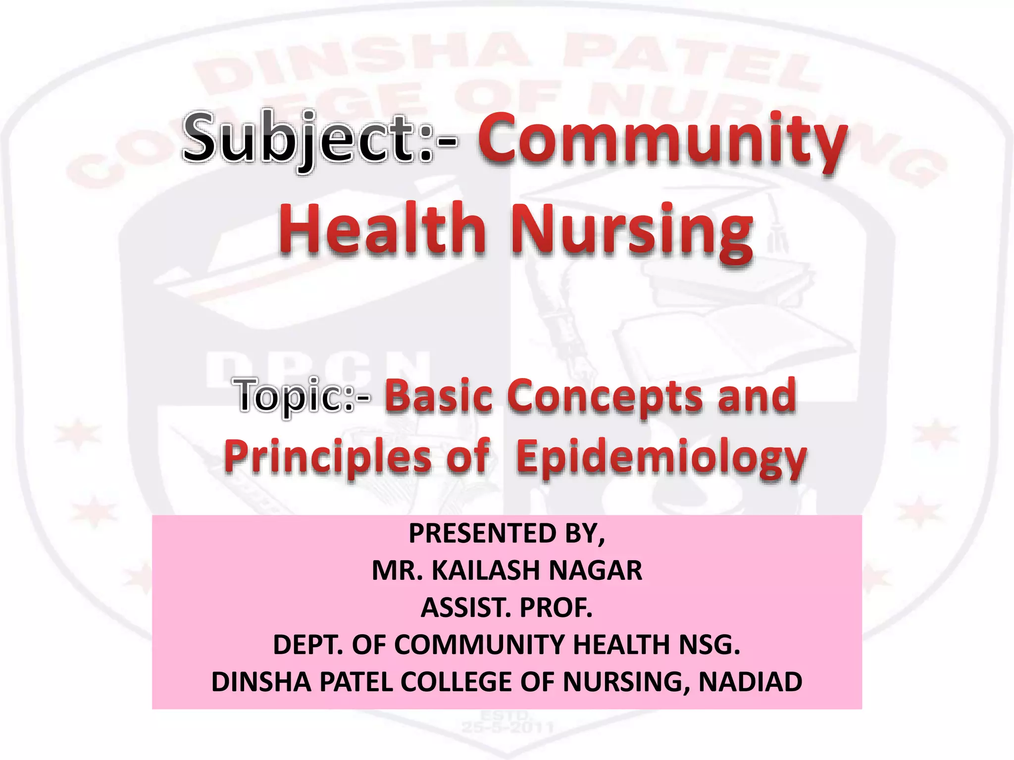 Basic concepts of Epidemiology | PPSX | Infectious Diseases | Diseases ...