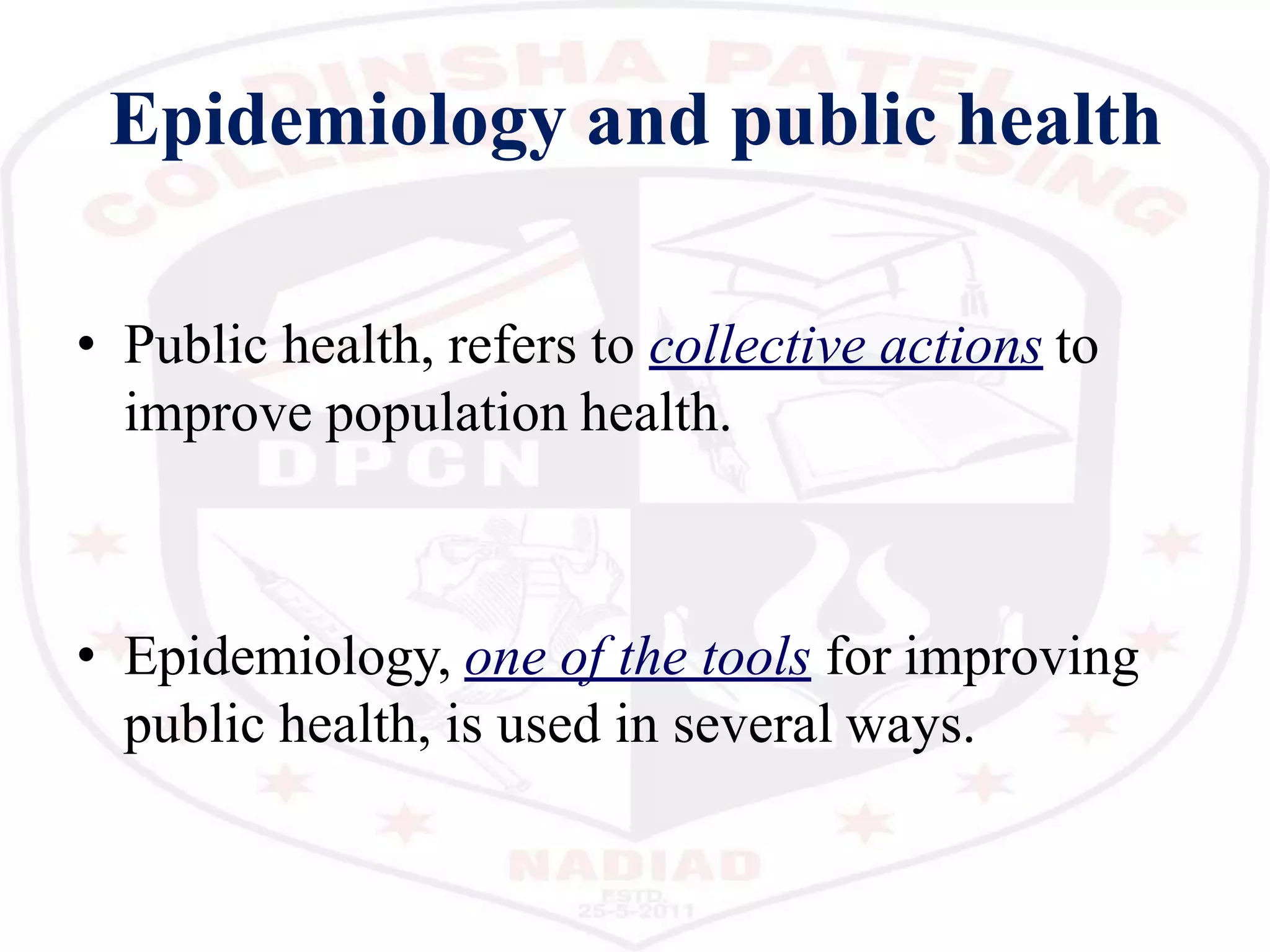 Basic concepts of epidemiology | PPSX
