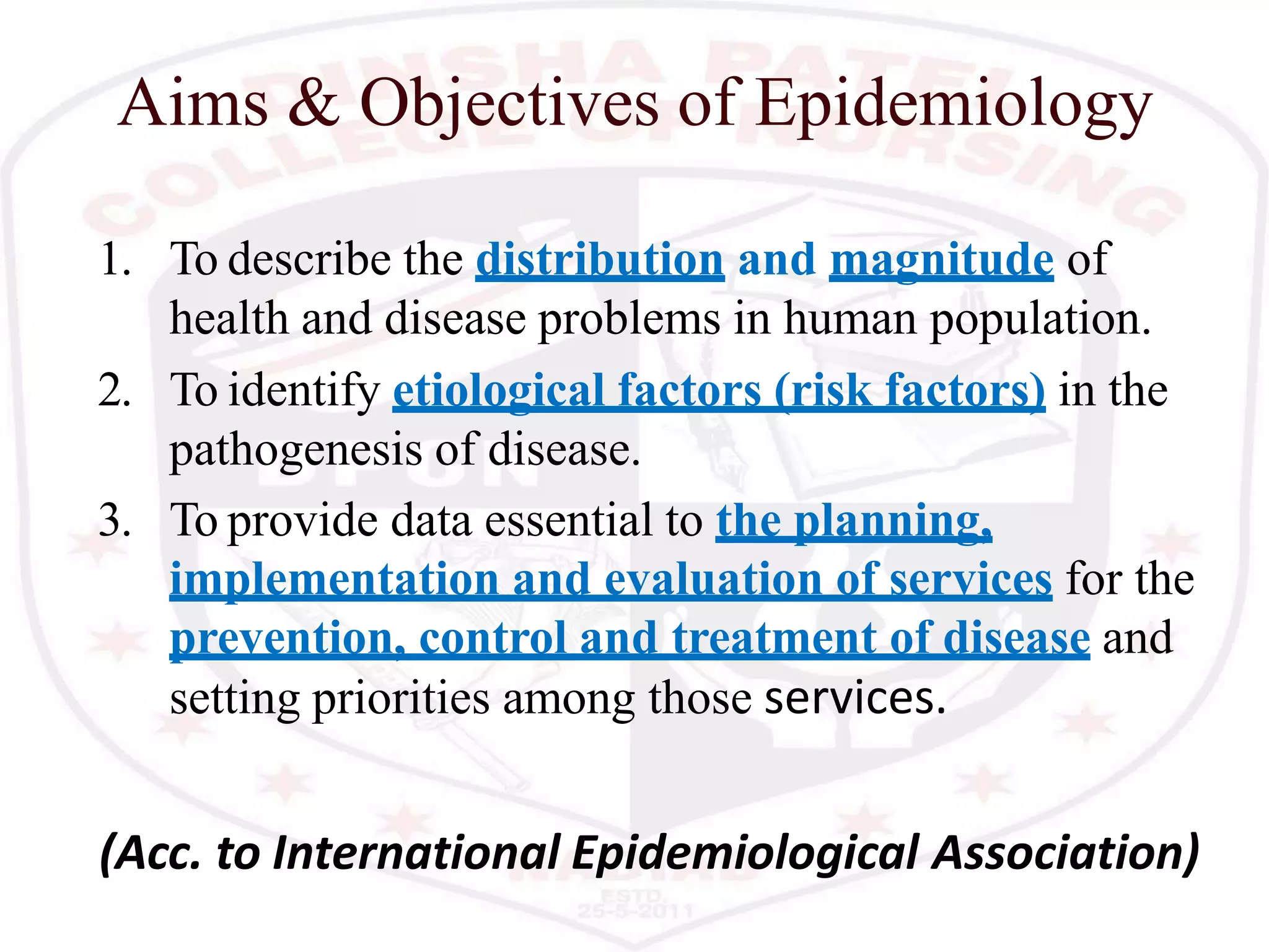 Basic concepts of epidemiology | PPSX