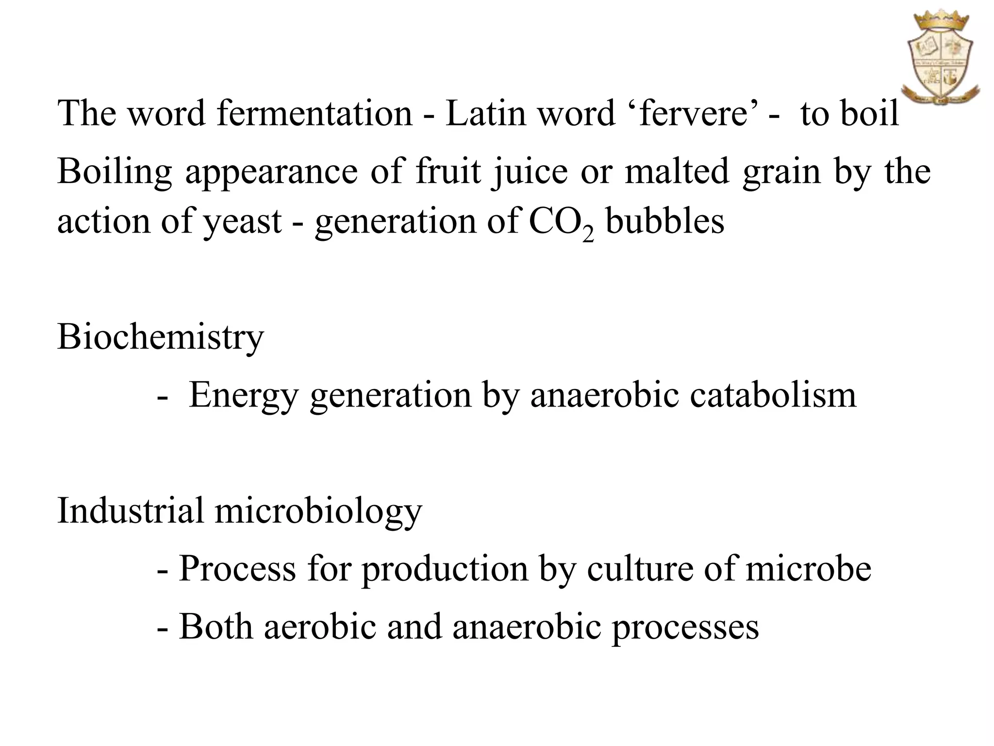 Basic concepts of fermentation | PPTX