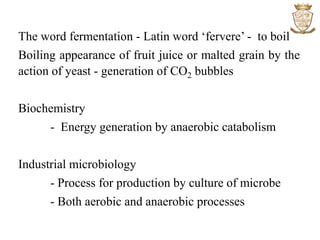 Basic concepts of fermentation | PPTX