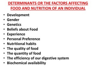 Basic concepts of food and nutrition | PPTX