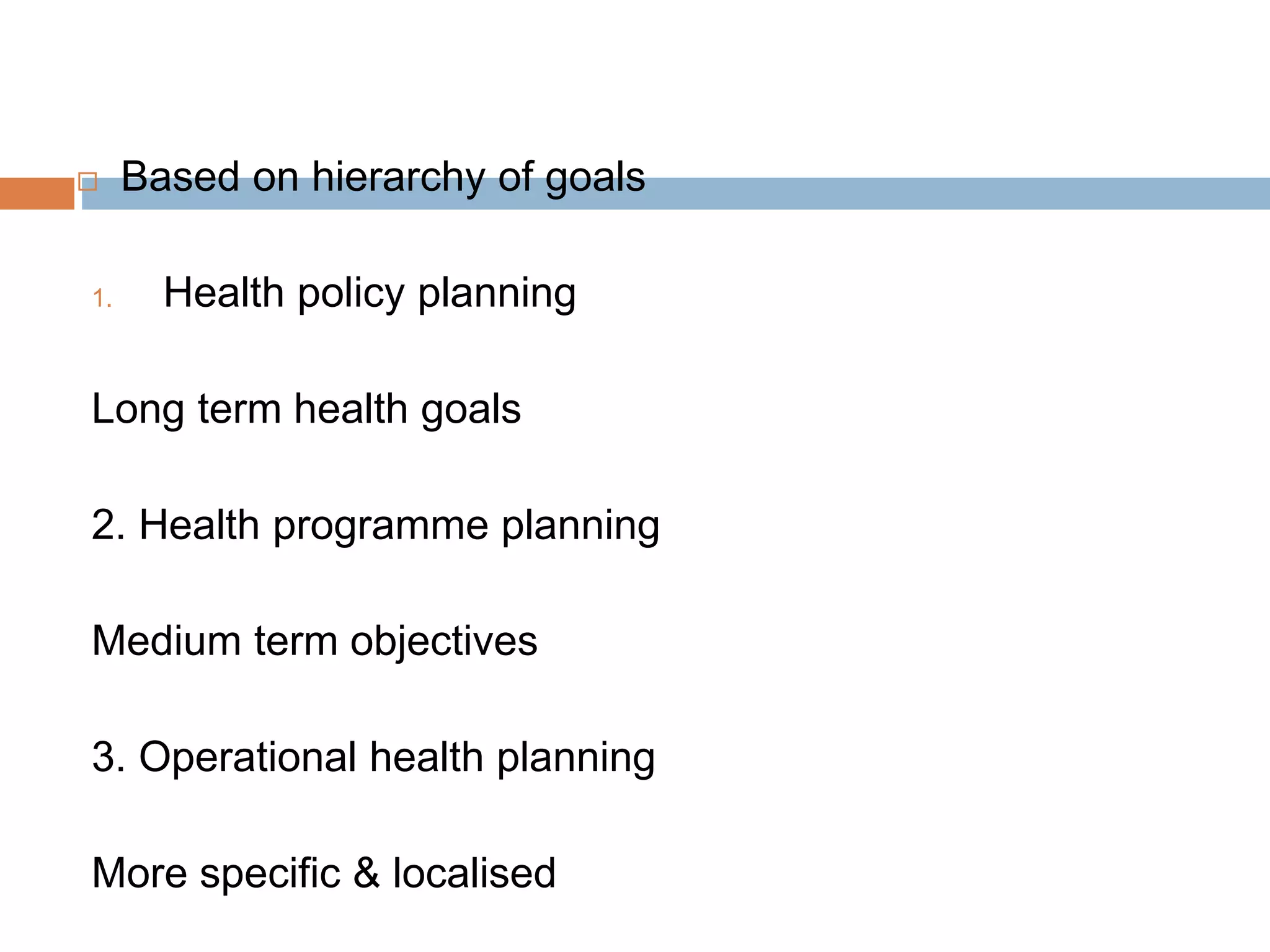 Basic concepts of health planning | PPTX