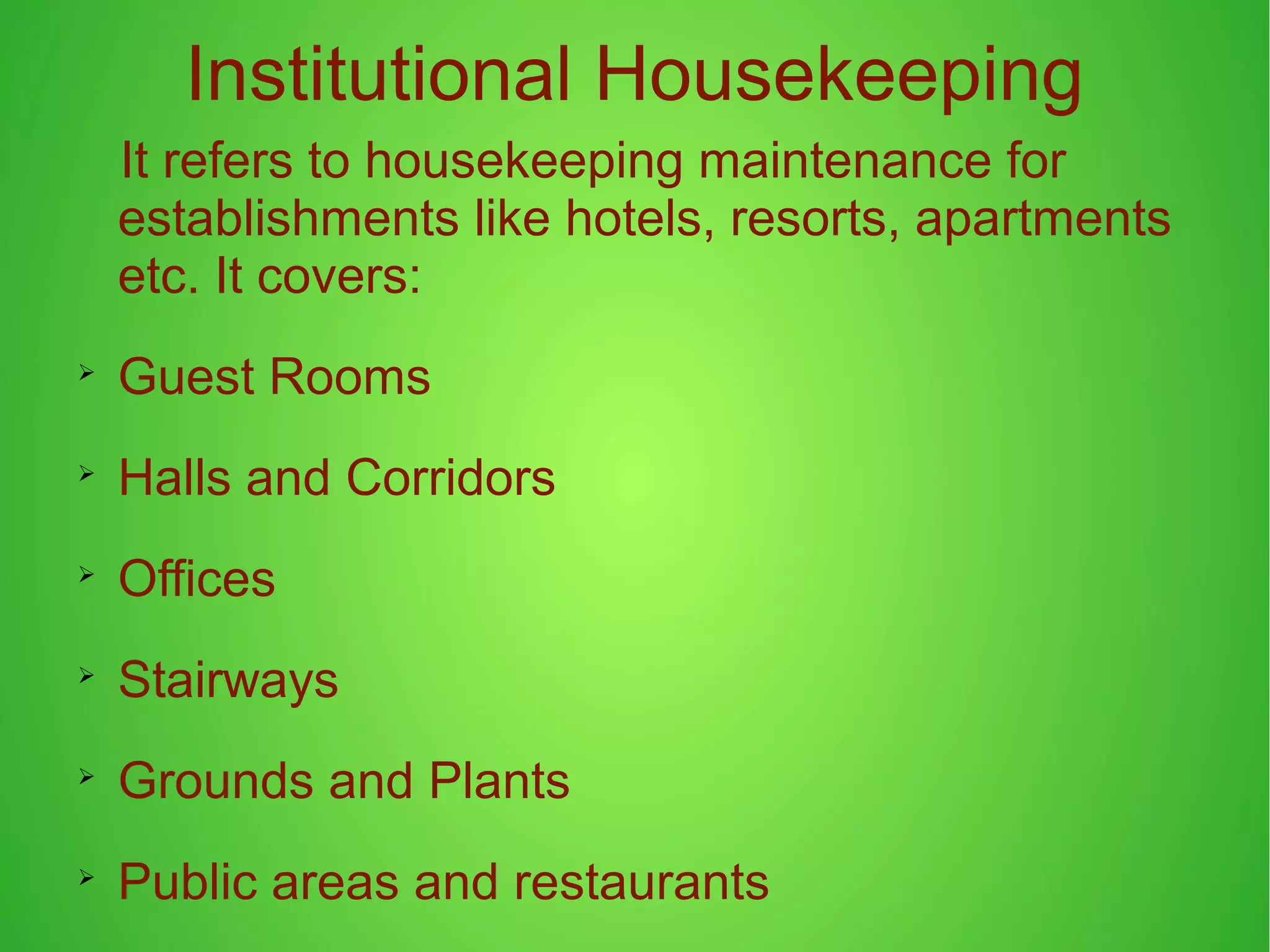 Basic concepts of housekeeping | PPT
