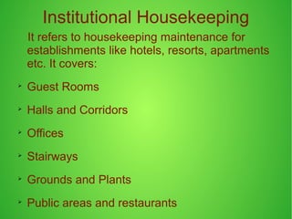 Basic concepts of housekeeping | PPT