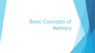 Basic concepts of memory | PPTX