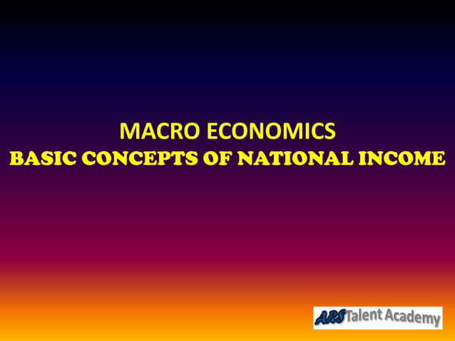 Basic concepts of national income | PDF | Business | Business and Finance