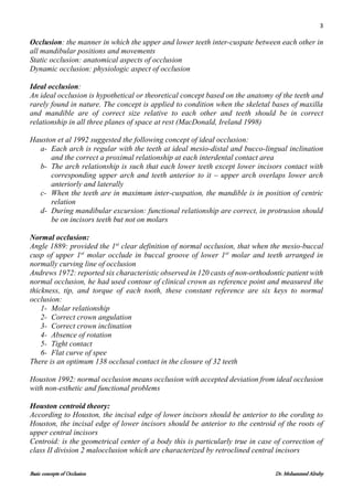 Basic Concepts of Occlusion in orthodontics | PDF