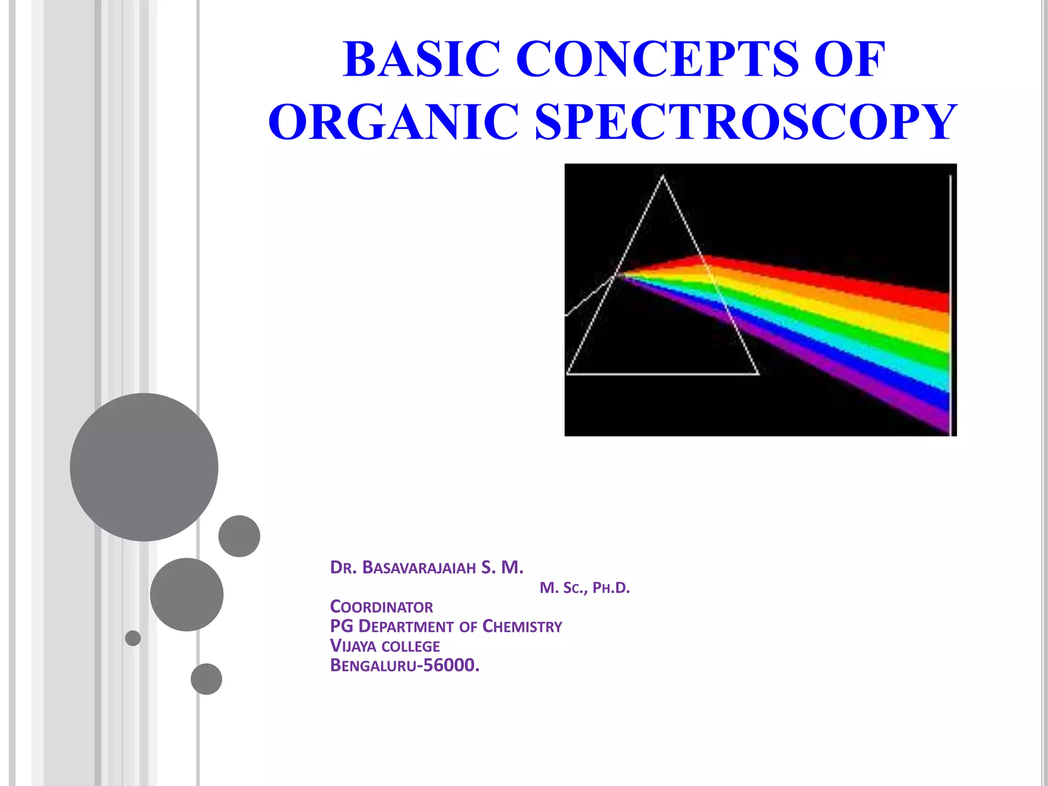 Basic concepts of organic spectroscopy | PPTX