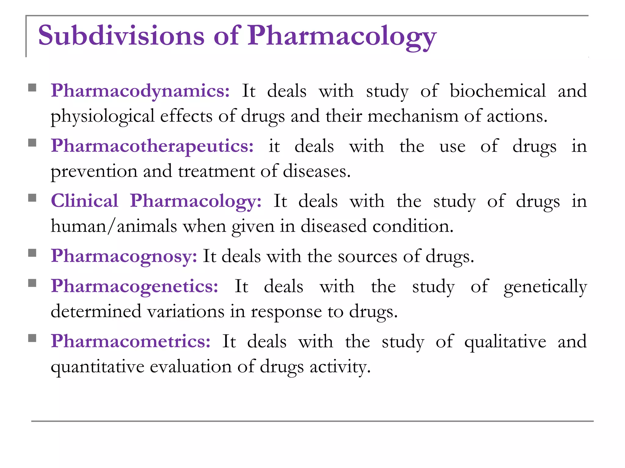 Basic concepts of pharmacology | PPT