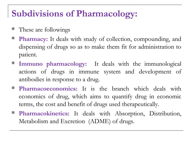 Basic concepts of pharmacology | PPT | Chemistry | Science