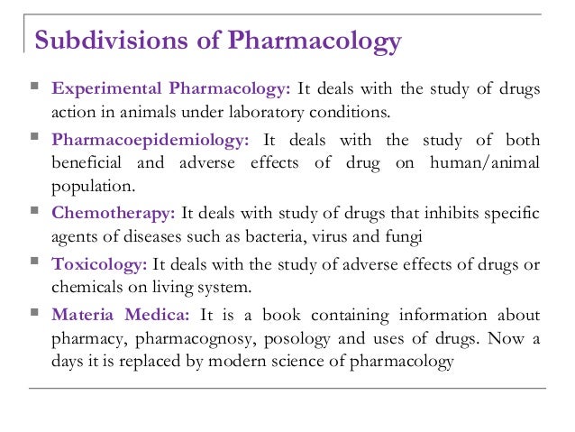 Basic concepts of pharmacology