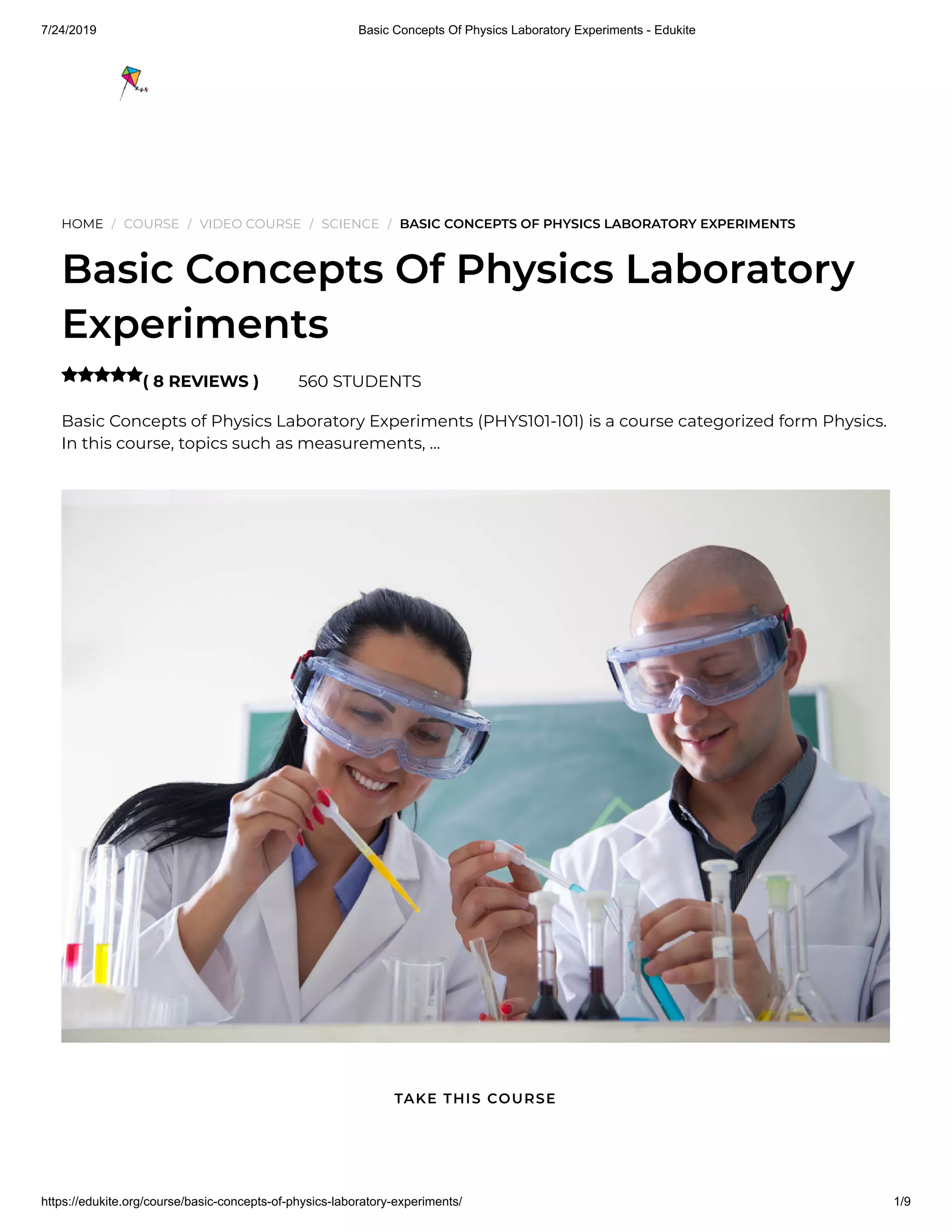 Basic concepts of physics laboratory experiment - edukite | PDF