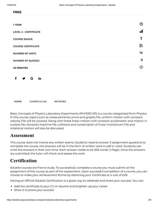 Basic concepts of physics laboratory experiment - edukite | PDF