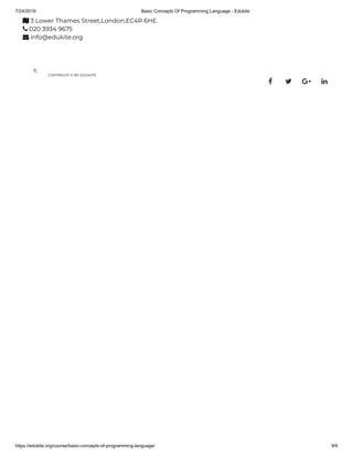 Basic Concepts Of Programming Language - Edukite | PDF