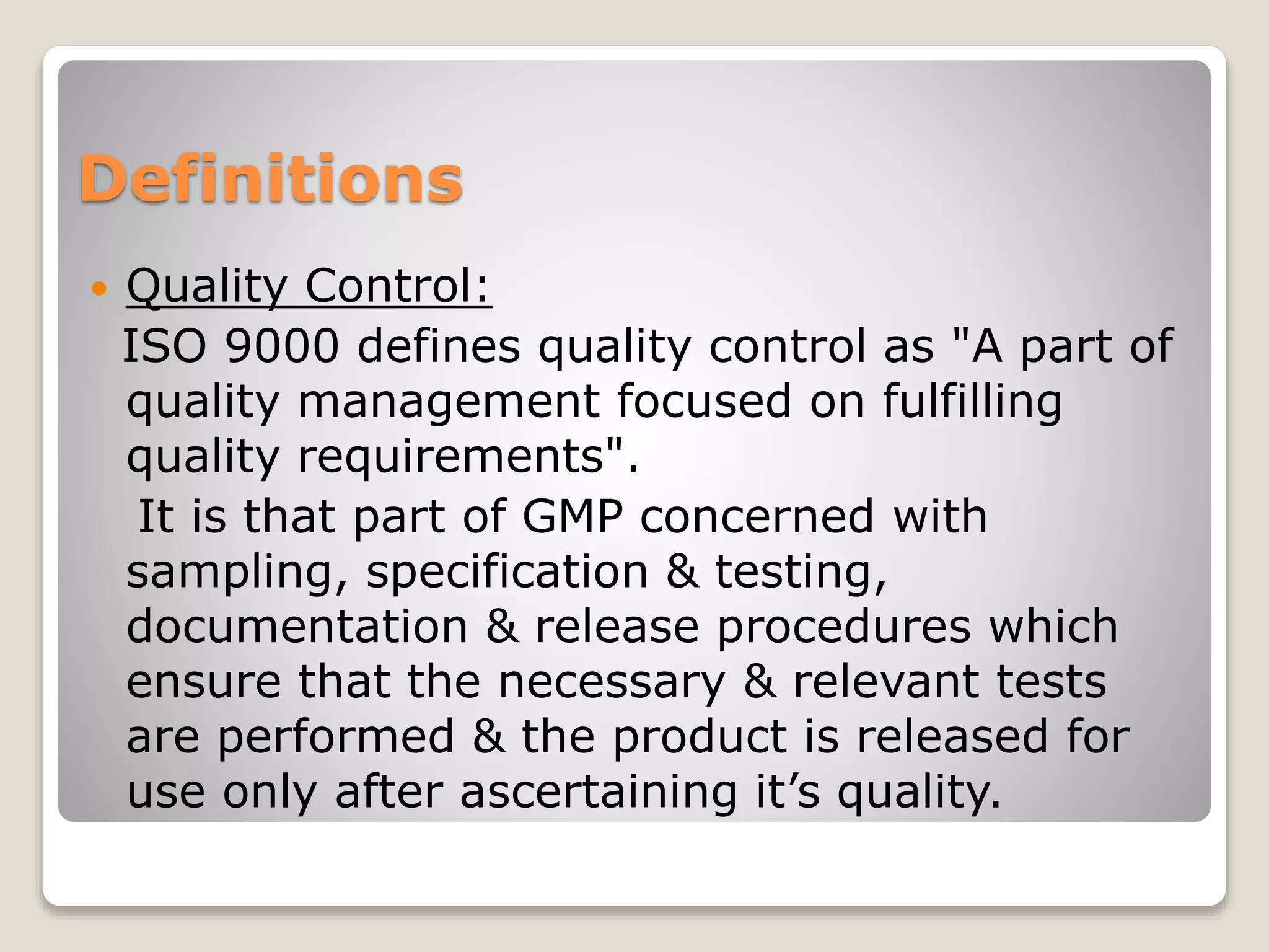 Basic concepts of QA and QC | PPTX