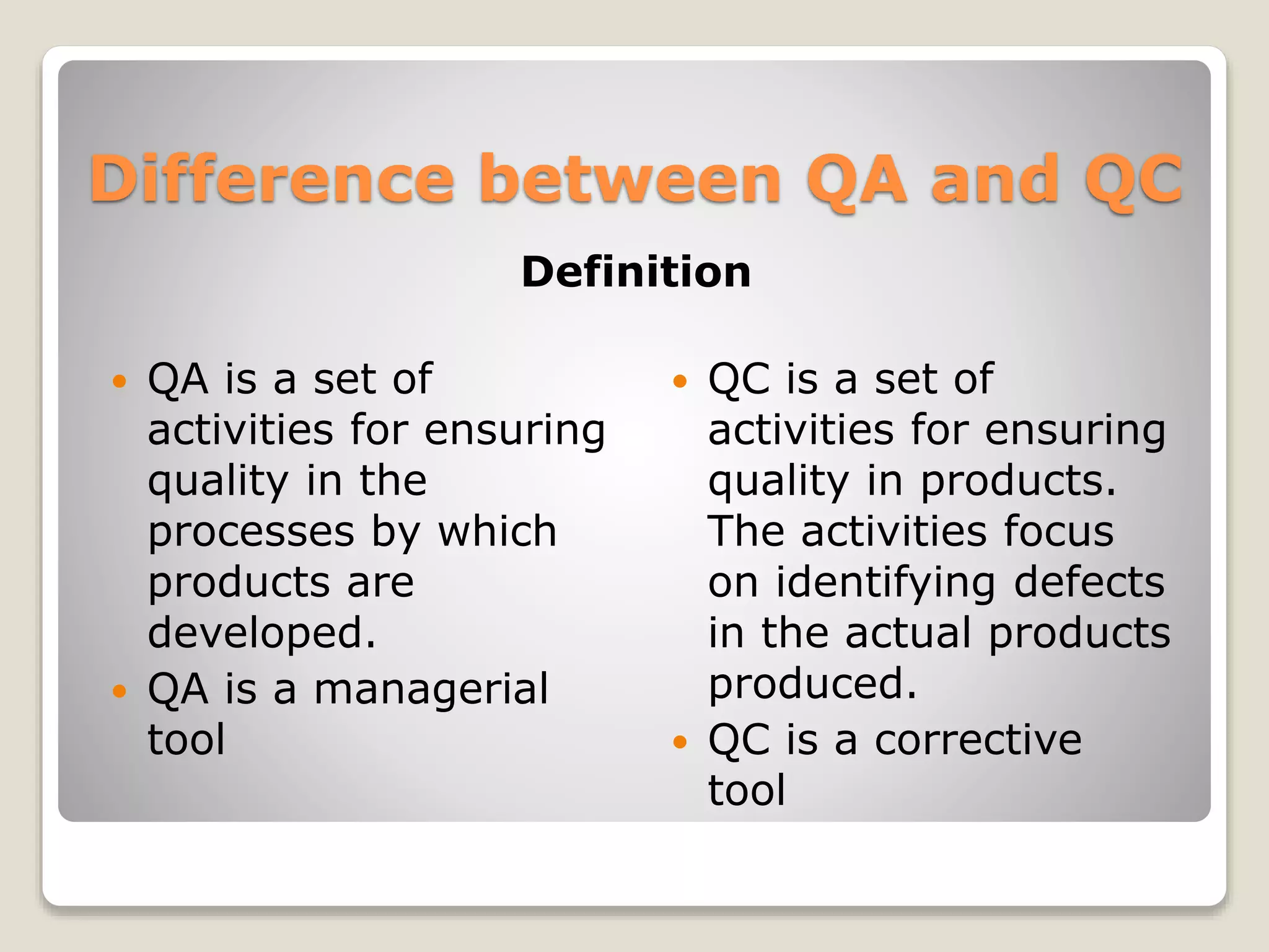 Basic concepts of QA and QC | PPTX